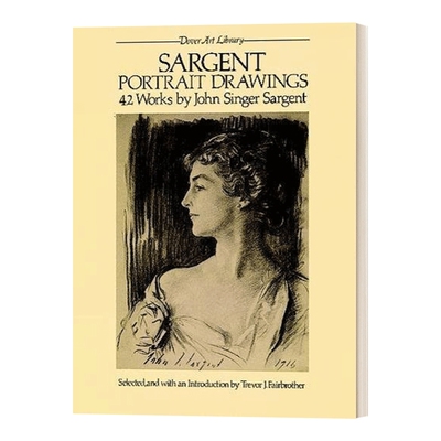 英文原版 Sargent Portrait Drawings 萨金特的42幅肖像画 铅笔画木炭画册画集 英文版 进口英语原版书籍