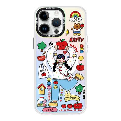 MASFEIL × 快乐超标适用iPhone17Promax手机壳新款16Pro磁吸带支架苹果15全包套网红ip13pm高级感14女12好看