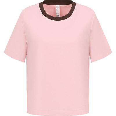 本来BENLAI女士纯棉撞色圆领T恤衫夏季新短袖上衣款BNA450013