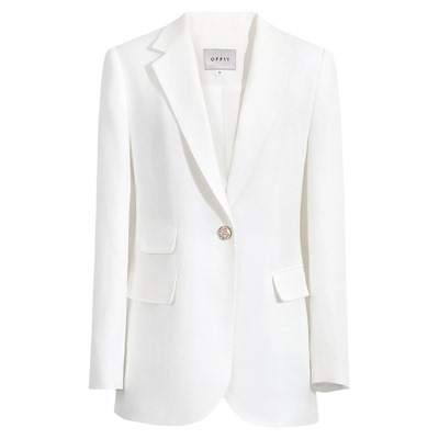 OFFIY知性漂亮白色西装诗诗同款