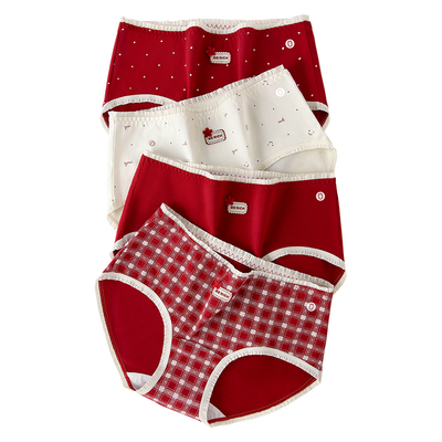 有内本命年红色女士内裤纯棉裆10A抗菌新款马年结婚礼物三角裤