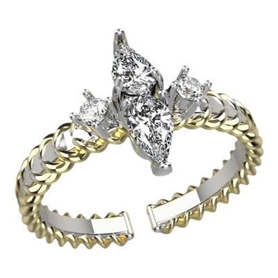 情人节礼物INIZIO纯银金银开口戒