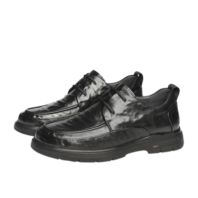 森达休闲皮鞋男2025春季新款复古做旧时尚系带舒适休闲鞋JDZ17AM5