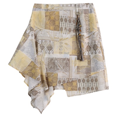 VeegaChic亚麻混纺莱赛尔半身裙