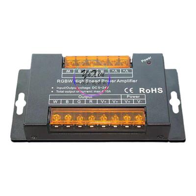 LED灯带信号中继器大功率12v单双色RGBWC幻彩24v灯信号同步放大器