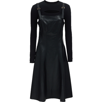 ONLY胸前镂空弧线解构剪裁连衣裙