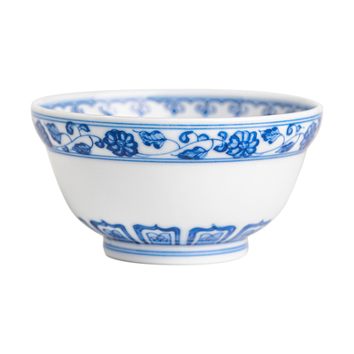 手绘青花宝相花纹主人杯玖廷陶瓷