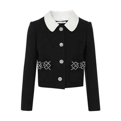 朗姿/莱茵福莱尔水钻钉珠小香风