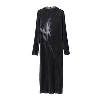 CHENXIAN新中式半高领长袖连衣裙