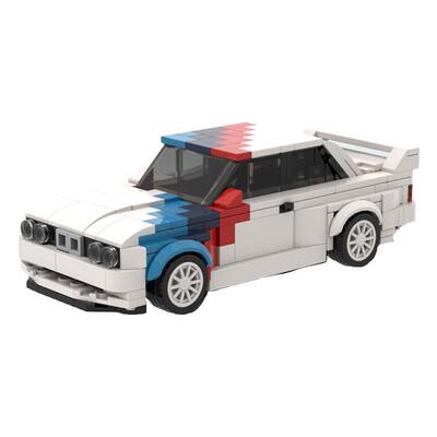 宝马M3E30赛车积木跑车模型
