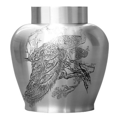 3000克装孔雀图纯锡大茶缸收藏