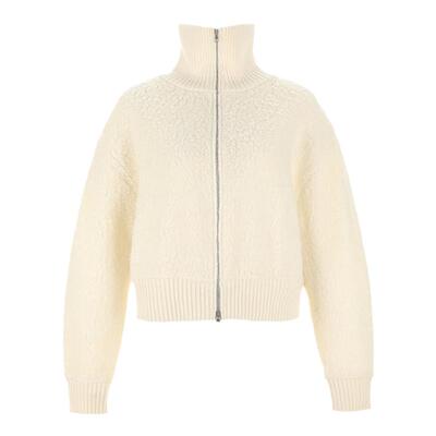 wanatry奶白色加厚立领针织开衫