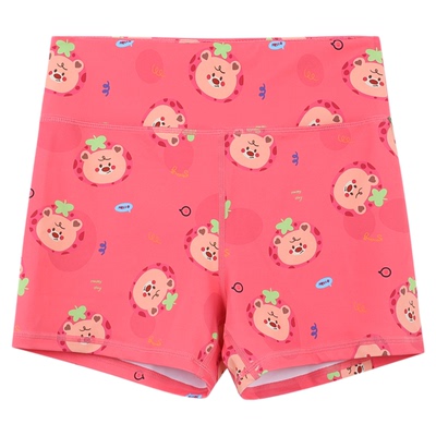 BROMOST草莓熊粉红健身短裤