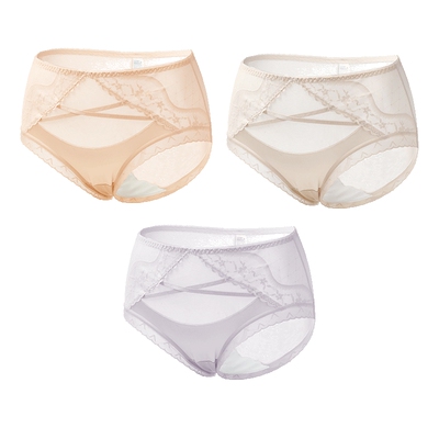 雅黛俪内裤女10A级抑菌裆缎面网纱性感蕾丝纯欲女生三角裤大板型