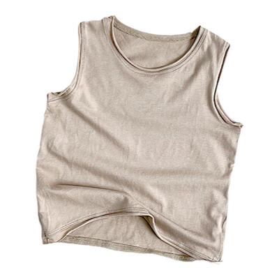 日韩森系风の纯棉卷边小背心