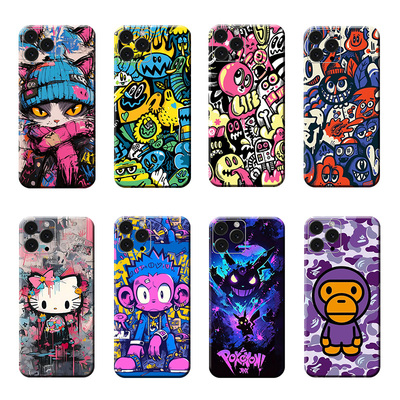 适用于苹果手机背膜涂鸦贴纸3M贴