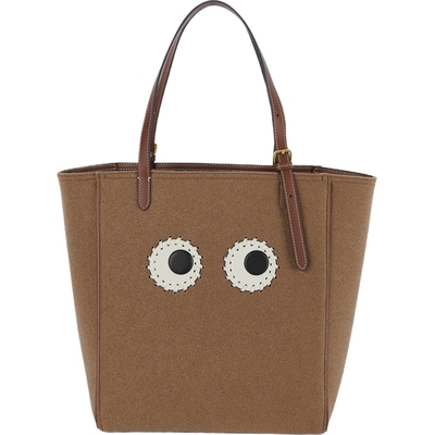 【礼物】ANYA HINDMARCH女士皮革边饰手提包