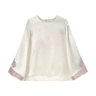 JKJS新中式醋酸金丝提花衬衫