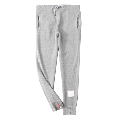 tb菠萝纹针织卫裤灰色休闲裤男