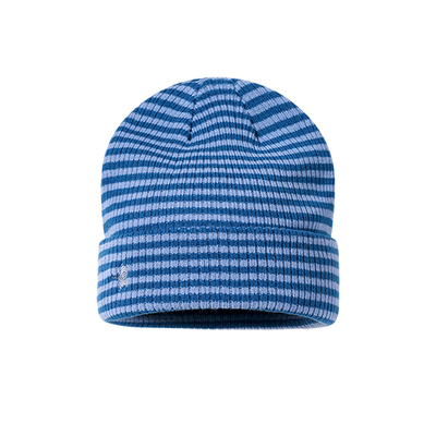 高颜值条纹堆堆帽女冬季保暖2025新款韩系显脸小冷帽包头针织帽子