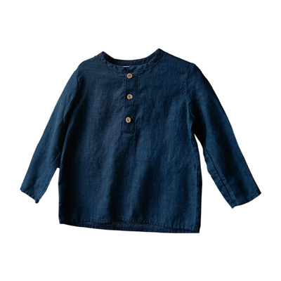 衿依亚麻北欧风格男童衬衫