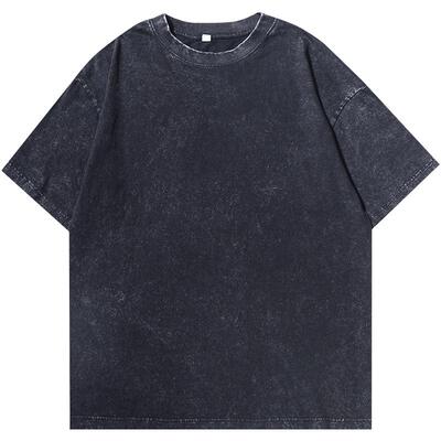 240g重磅水洗做旧t恤纯棉短袖