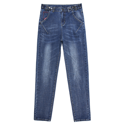 宽松哈伦牛仔裤女大码老爹裤春秋