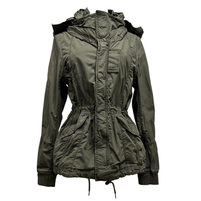 26春山系复古军旅工装机能连帽纯棉山系军绿夹克外套