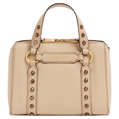The Bridge/桥牌 新品LAURA系列女铆钉装饰牛皮单肩手提波士顿包