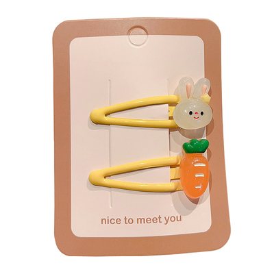 韩系儿童小发夹卡通兔子花朵宝宝侧边夹小女孩可爱BB夹发卡刘海夹