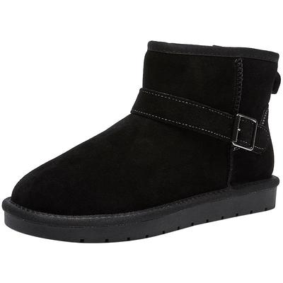 热风男鞋23年冬男士加绒雪地靴户外保暖时尚厚底短靴经典