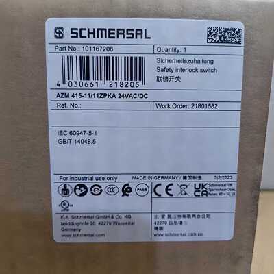 议价SCHMERSAL施迈赛AZM415-11/11ZPKA 24VAC/DC货号101167206全