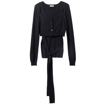 322WORKHOUSE天蚕丝U领背心/开衫