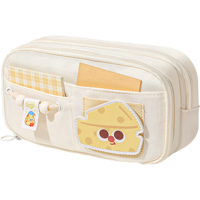全套奶酪~笔袋女生2026新款超火高颜值ins风小学生大容量文具盒女孩款可爱多功能文具袋初中男生铅笔盒套装