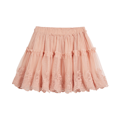 Newbie瑞典童装春夏婴儿儿童裙子玫瑰粉网眼公主纱裙百搭网纱短裙