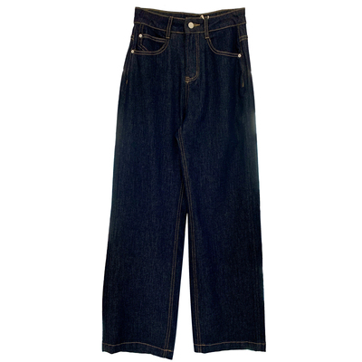 春季普洗蓝直筒显瘦弹力牛仔裤女