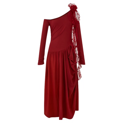 银河万岁“莓果浆”针织小红裙