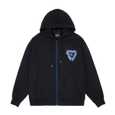 【星云回响】BOYLONDON春情侣款潮流外套连帽纯棉开衫卫衣N06010