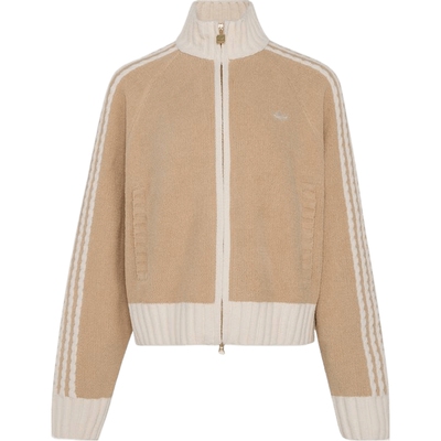 adidas阿迪达斯三叶草女子运动休闲三条纹针织立领夹克外套KV8866