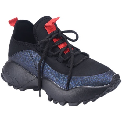 春季新款真皮平底网面休闲鞋