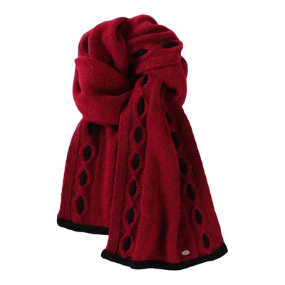 红色长款秋冬季羊毛混纺围脖