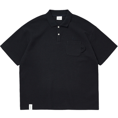 714street华夫格刺绣短袖POLO