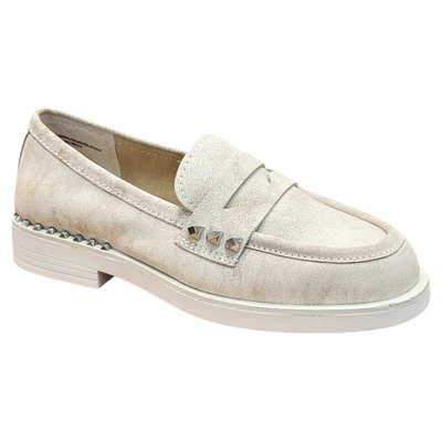 ASH复古铆钉低跟乐福鞋