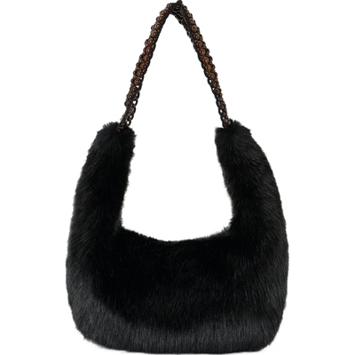 【折扣】SHRIMPS Marigold女英气优雅人造皮草单肩手提包