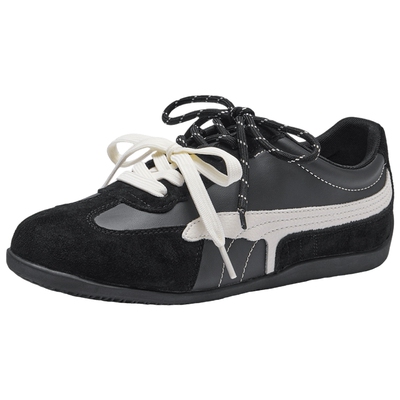 热风赛车鞋黑色德训鞋2026年春季新款百搭休闲鞋女鞋子H11W26116