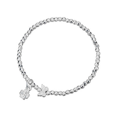 顺钦银楼S9999足银碎冰蝴蝶手链