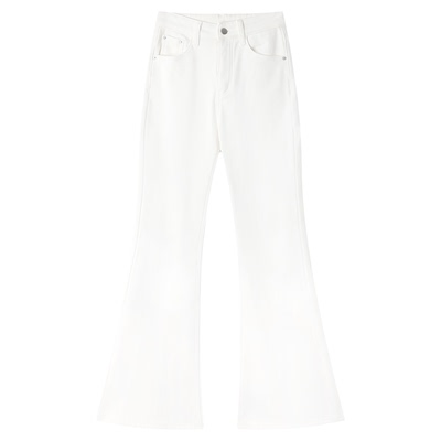 姜雯'从简白牛'微喇加绒牛仔裤女