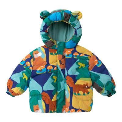 [90%含绒量]宝宝羽绒服秋冬新款男童连帽外套满印洋气女童春装潮