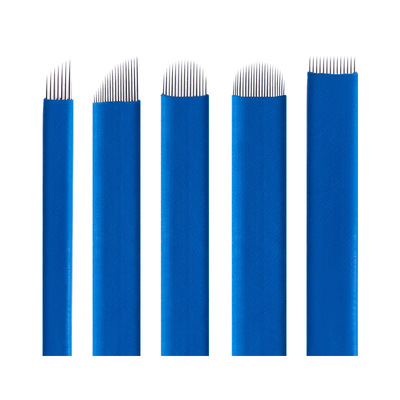 蓝纹手工刀片飘眉色料打雾针