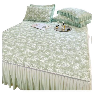 公主风冰丝凉席三件套可机洗2025新款家用夏天床裙款超凉感软席子